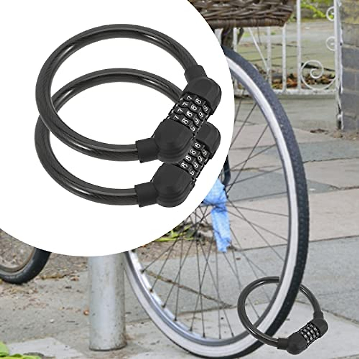Wear-Resistant Motorcycle Lock Cycling Accessories 2Pcs Wear-Resistant s Convenient Motorcycle Locks Professional Cable Locks Cycle Accessory Bike Cable Lock Cable Bike s