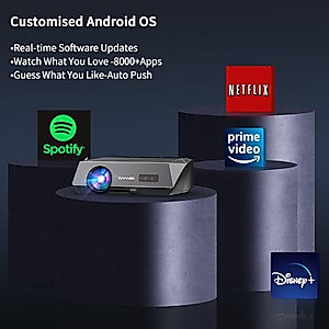 Smart Projector 4K with 5G WiFi and Bluetooth, 1200 ANSI Ultra Bright Daylight Auto Focus Projectors with HDR10+ 6D Auto Keystone, 4K Home Theater Video Proyector for Gaming Movie Business