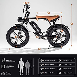 UDON VOLTSTEED Electric Bike, Peak 1000W Motor 48V 15Ah Removable Battery Ebike, 20" x 4.0 Fat Tire Electric Bicycles, 28MPH 30-80Miles Electric Bike, Shimano 7-Speed Electric Bike for Adults