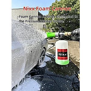 Snow Foam Cannon with 1/4 Inch Quick Connect Use to be Pressure Washer Sprayer Gun, 5-in-1 High Pressure Spray Nozzle Tips Car Wash Soap Attachment Kit, Foaming Cleaner Tool