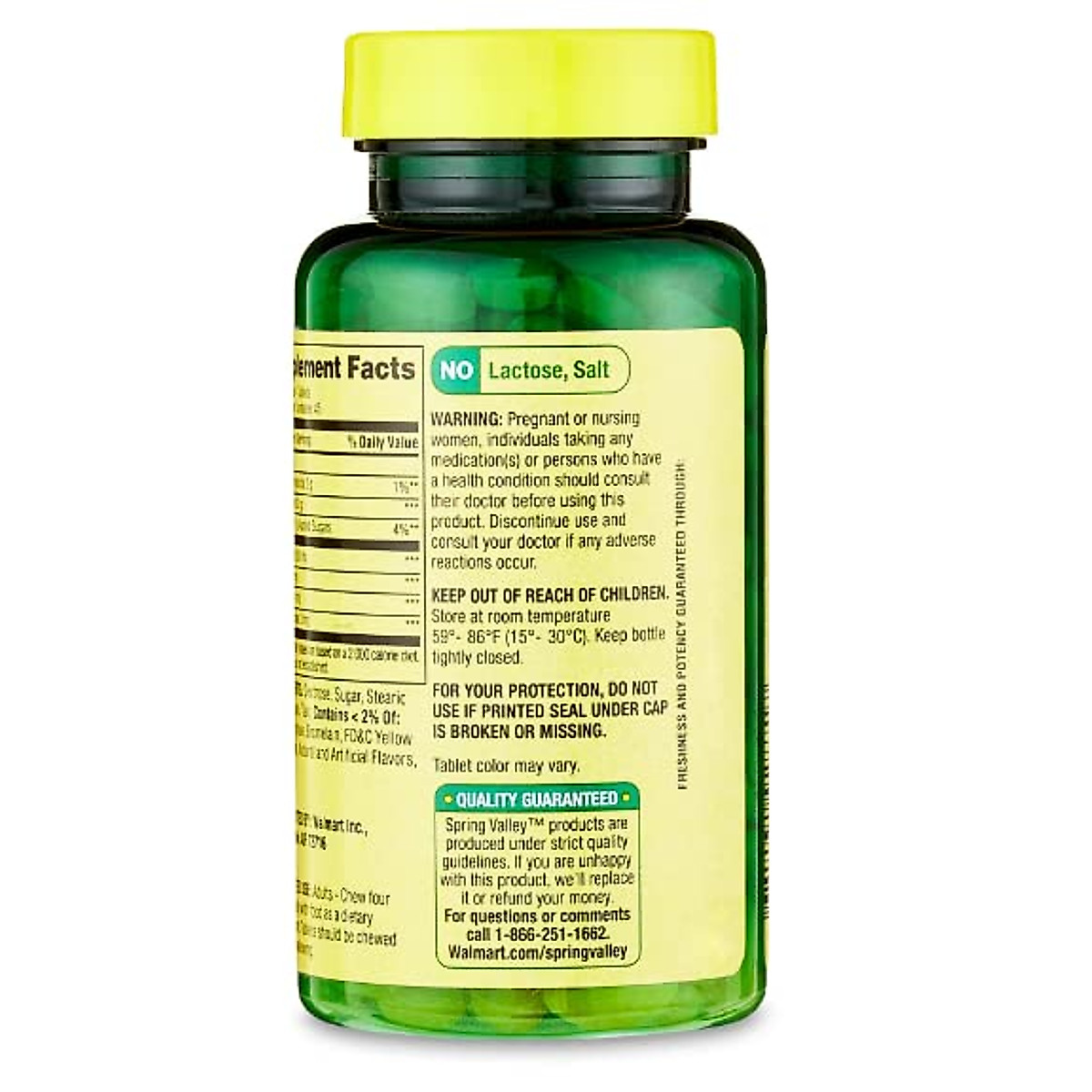 Spring Valley Papaya Complex Digestive Enzymes Chewable Tablets Dietary Supplement 180 Count (Pack of 02) 360 Total + Me Gustas Sticker