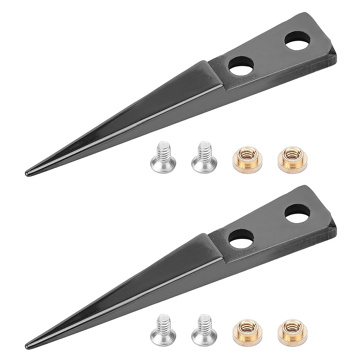 Utoolmart Straight Pointed Ceramic Tips Replaceable Heat Resistance Non-Conductive Heads for Ceramic Tweezers Black 2 Pairs