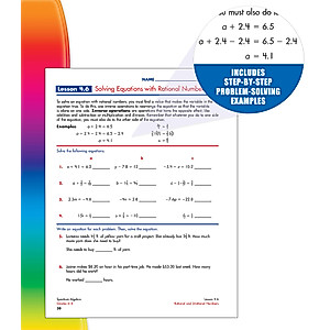 Spectrum Algebra 1 Workbook, Ages 11-14, Grades 6-8 Algebra/Pre-Algebra Workbook Covering Fractions, Algebra Equations, Graphing, Rational Numbers, ... Grade, 8th Grade Math For Kids (Volume 109)