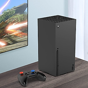 2 Pack Dust Filter Cover for Xbox Series X with Rubber Dust Plugs and Joystick Thumb Grips, YUANHOT Accessories Top Case Vent Dust Proof Filter Cover