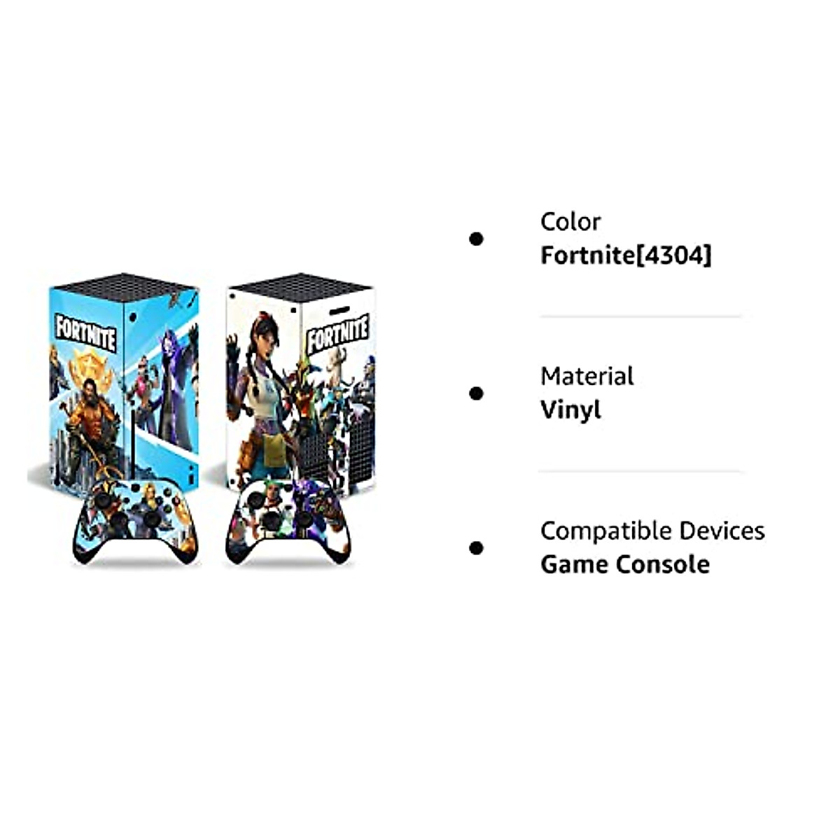 Vinyl Skin Decal Stickers for Xbox Series X Console Skin, Anime Protector Wrap Cover Protective Faceplate Full Set Console Compatible with Xbox Series X Controller Skins (Fortnite[4304])