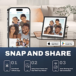 Arktronic 2K WiFi Digital Picture Frame 32GB, Digital Photo Frame 2048x1536 IPS Touch Screen, Electronic Picture Frame Auto-Rotate, Instantly Share Photos/Videos via App & Email, Gift for Mom, Black