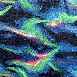 Outer Space *Aurora Borealis* Anti-Pill Premium No-Sew Throw Fleece Fabric Kit (72x60)