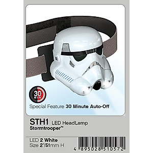 Star Wars Rebels Stormtrooper Head Lamp - Elastic Headband with Bright LED Lights and Timer