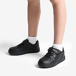 DREAM PAIRS Boys Girls Toddler Sneakers Kids Casual Lightweight Tennis Walking Shoes Black Size 2 Little Kid SDFS2211K