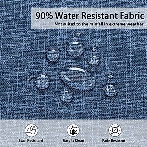 Magpie Fabrics Patio Bench Cushion Cover 45x18x3 Inch, NO Insert! Water&Fade Resistant Outdoor Loveseat Replacement Cover with Zipper (Navy Blue Textured)