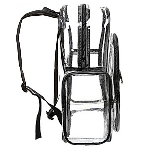 MGgear Clear Transparent PVC School Backpack/ Outdoor Backpack with Black Trim