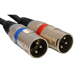 Audio 2000s ADC203K 50'x6/12mm 24AWG Dual XLR Females to Dual XLR Males Balanced Audio Cable
