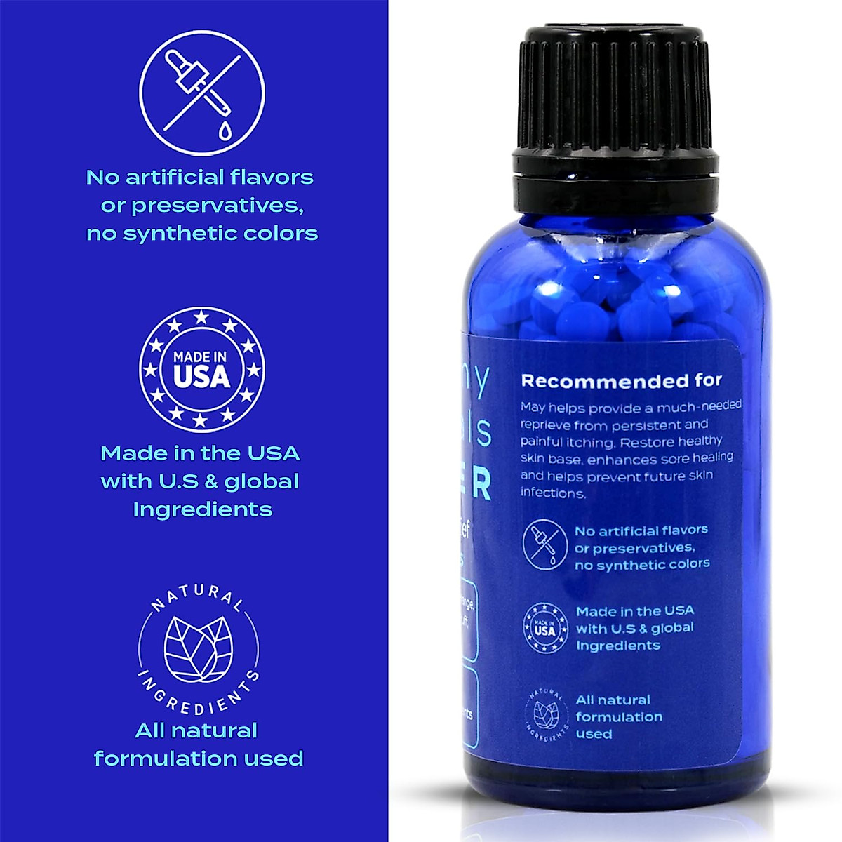 HealthyAnimals4Ever Mange Relief for Dogs - Treatment for Itchiness, Scabs, & Hair Loss Caused by Mites - All-Natural, Homeopathic, Non-GMO, Organic - Gluten, Preservative & Chemical Free - 300 ct