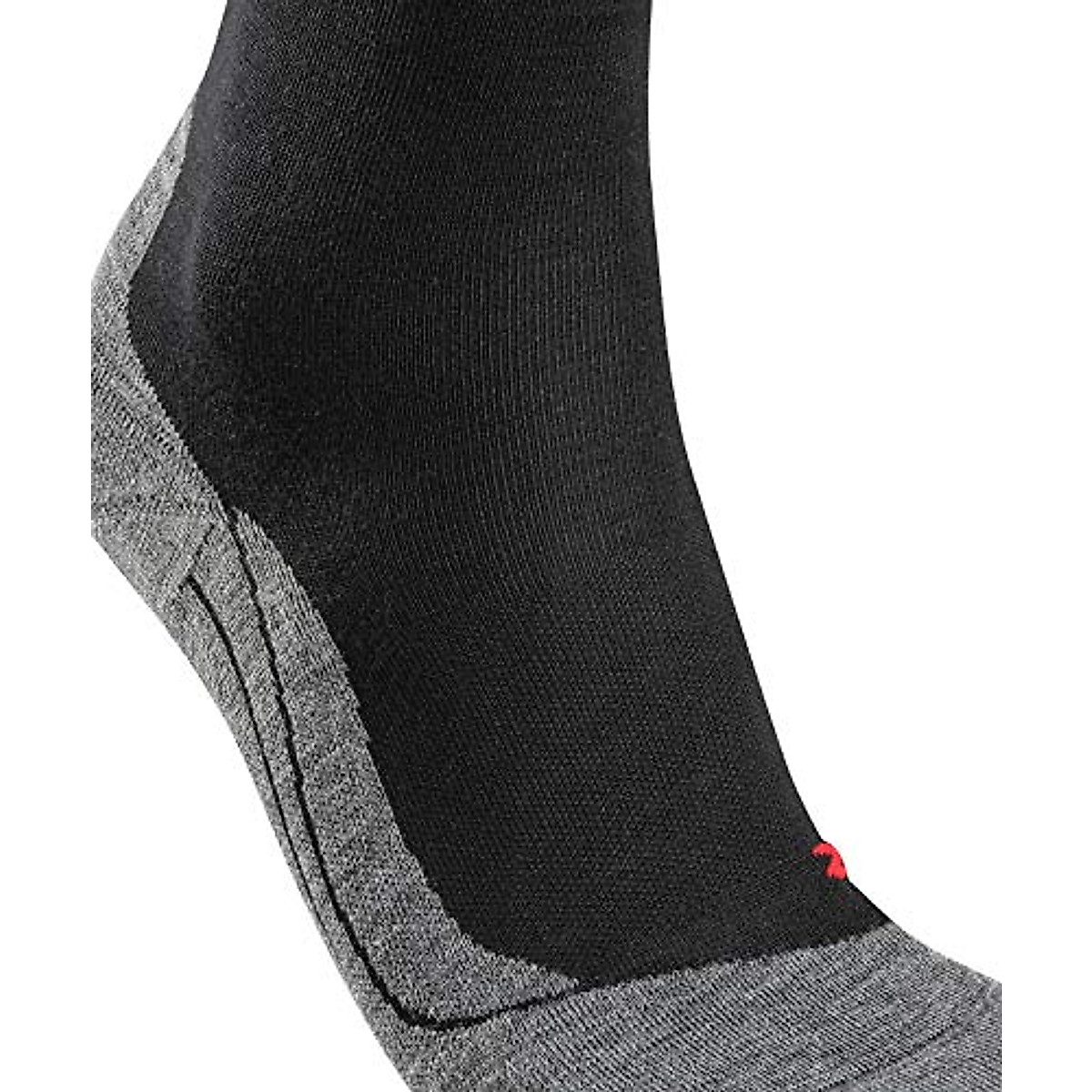 FALKE Men's RU4 Endurance Wool Running Socks, Mid Calf, Medium Cushion, Athletic, Breathable Quick Dry, Merino Wool, Black (Black-Mix 3010), 9-10, 1 Pair