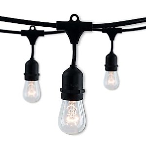 Bulbrite STRING15/E26-S14KT Outdoor, Garden, Patio, Wedding, Party, Holiday, Lawn, and Landscape String Light w/Incandescent Bulbs, 48-Feet, 15 Lights