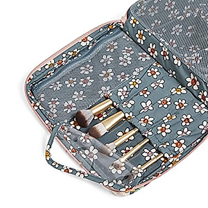 Vera Bradley Women's Cotton Grand Vanity Toiletry Makeup Organizer Case, Prairie Paisley - Recycled Cotton, One Size