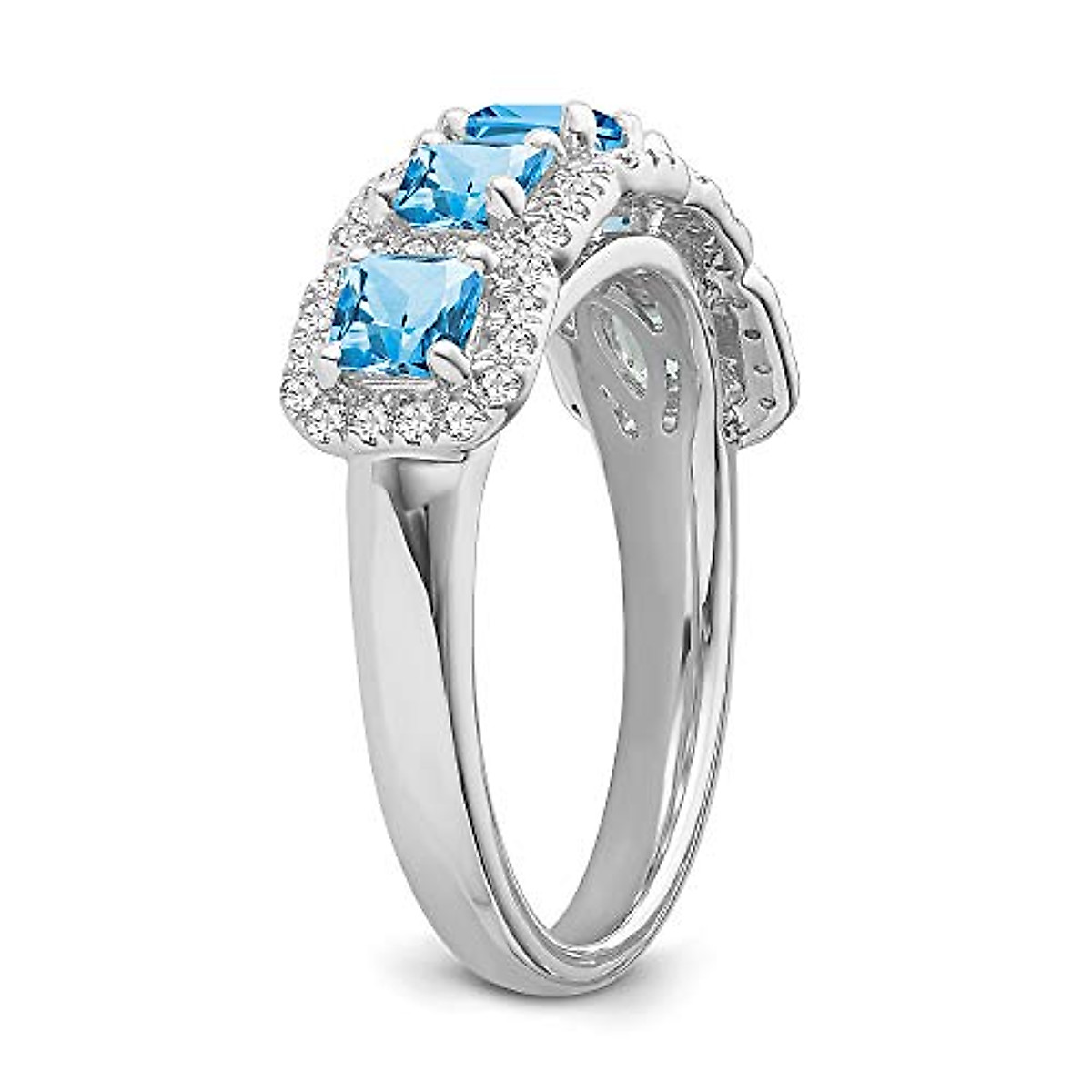 ARAIYA FINE JEWELRY Sterling Silver Diamond and Blue Topaz Ring (1/3 cttw, I-J Color, I2-I3 Clarity), Size 9
