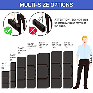 INFANZIA Duffel Travel Sports Equipment Bag, Long Luggage Bag with Upgrade Zipper Water Resistant, Extra Large Foldable Storage Bag for Camping, Tent, Tripod, Fishing(24x12x12 inch,1PCS)