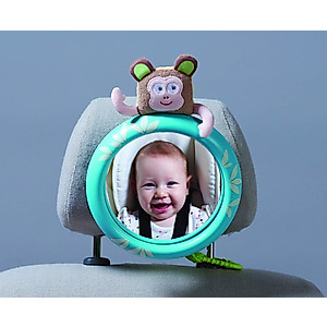 Taf Toys Tropical Car Mirror | Rear Facing Baby Mirror Enables Easier Drive & Easier Parenting, Eye to Eye Contact with Baby While Driving, Back Seat Adjustable Velcro Attachment, Colorful Design