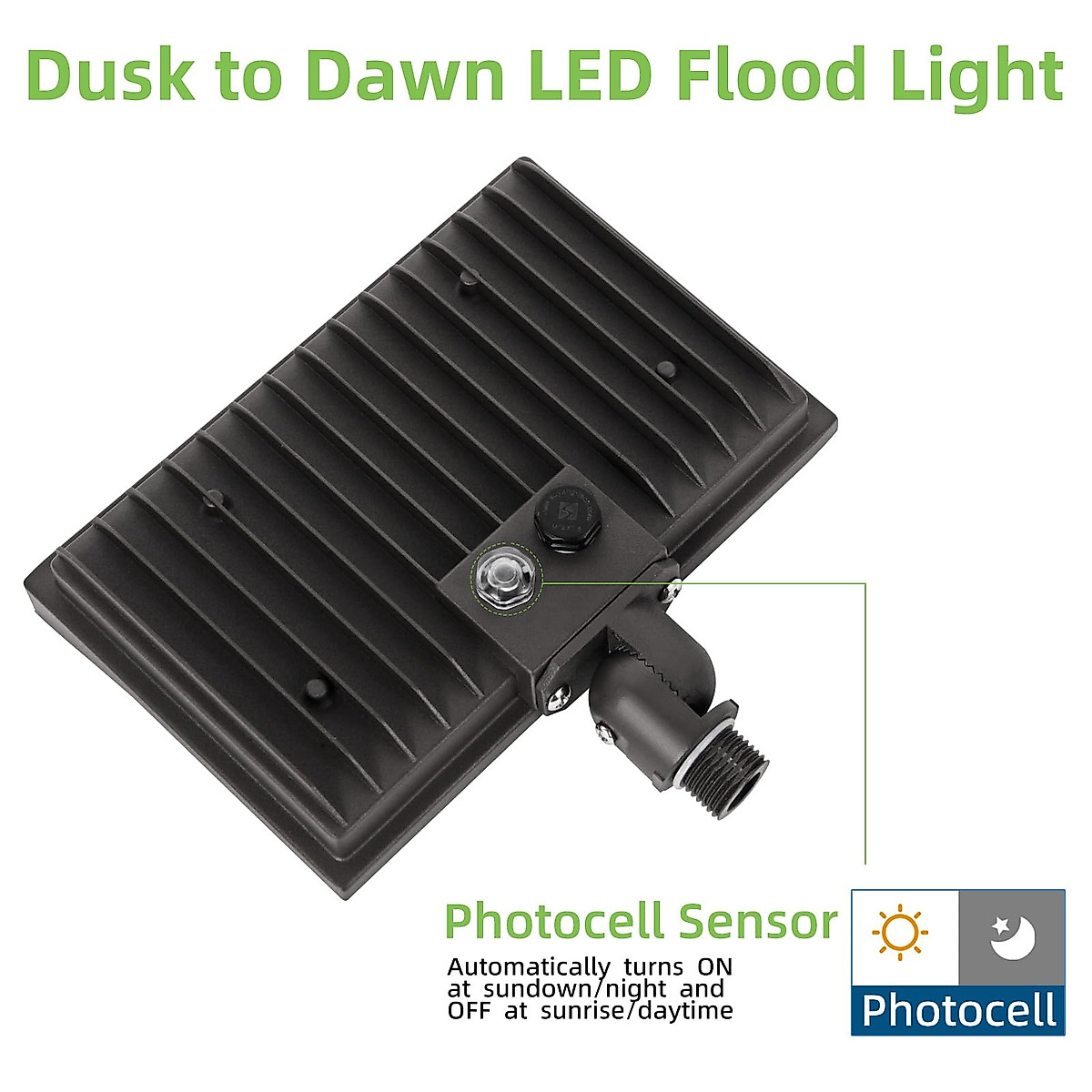 Tesoorda 120W LED Wall Pack Light with Dusk to Dawn Photocell and LED Flood Lights Outdoor, 40W LED Flood Light with Knuckle