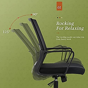 BestOffice Desk Chair for Office which is Ergonomically Made with Cushion, Armrest & Lumbar Support, Nylon (Black)