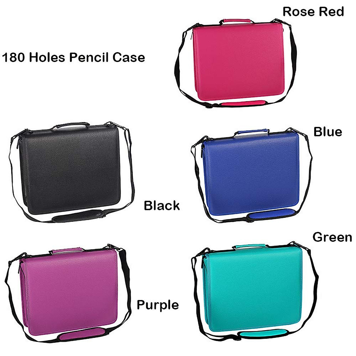 Shulaner 180 Slots Pencil Case Leaves Print Colored Pencils Holder Large Capacity Portable Pencil Bag Organizer (Purple, 180)