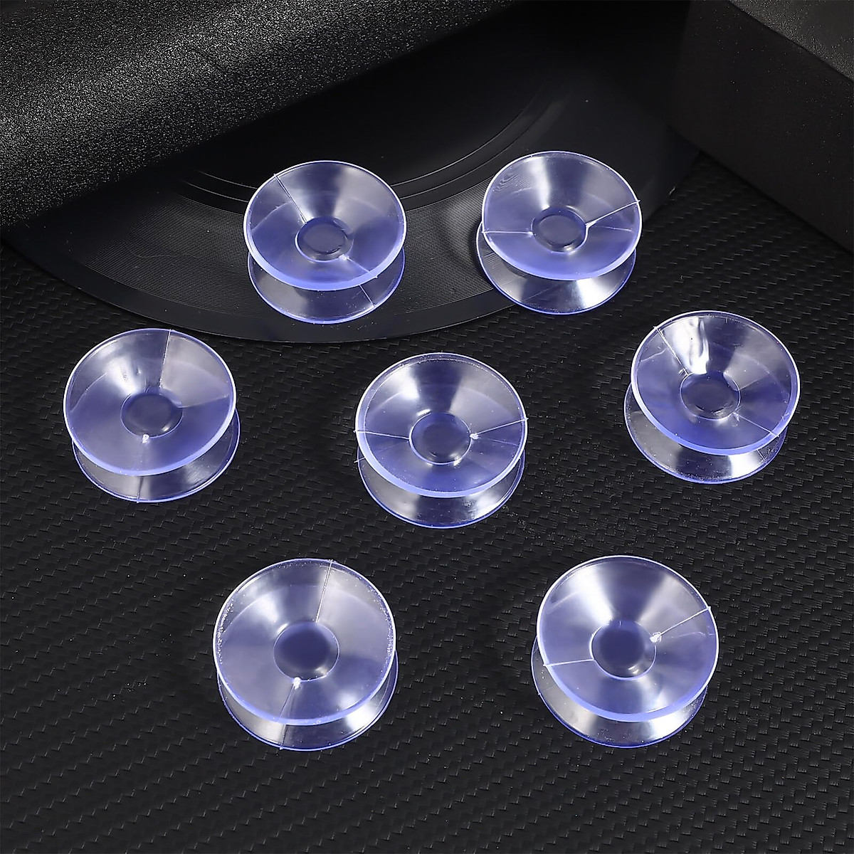 TEHAUX Double Sided Suction Cups, 10pcs Clear Silicone Bumpers Heavy Duty Desk Glass Suction Cups 30mm Double Sided Sucker Pads Bathroom Suction Cup Hooks Small Suction Cups