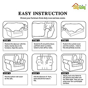 Easy-Going 2 Pieces Microfiber Stretch Sofa Slipcover – Spandex Soft Fitted Sofa Couch Cover, Washable Furniture Protector with Elastic Bottom Kids, Pet (Loveseat, Dark Gray