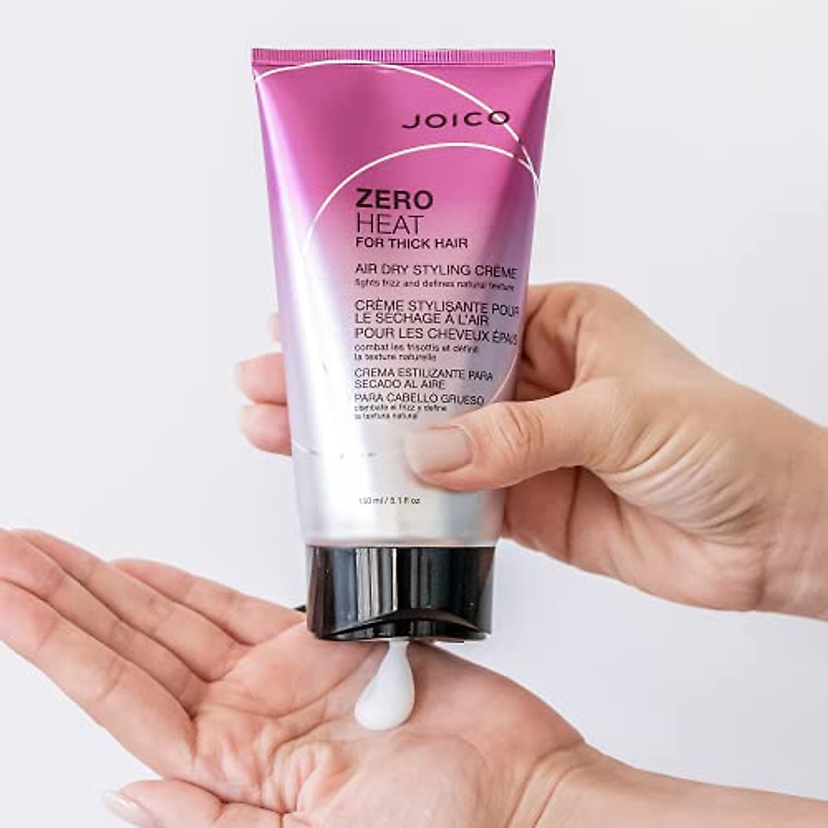 Joico Zero Heat Air Dry Styling Crème | For Thick Hair | 24 Hour Humidity Control | Tames Frizz & Enhances Texture | Boost Shine | Reduce Drying Time | 5.1 Fl Oz