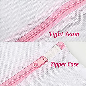 Delicates Mesh Laundry Bags, Laundry Bags Mesh Wash Bags, Lingerie Bags for Washing Delicates, Reusable Travel Laundry Bag for Blouse, Sock, Underwear, Baby Clothes (3 Pack:S+M+L)