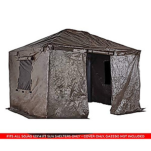 Sojag 135-9166507 Universal Winter Cover for Outdoor Sun Shelters and Gazebos, 12' x 14', Brown