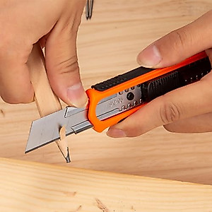 Vanquish Auto-loading Utility Knife Box Cutter with 10pcs Snap-off Blades for Cutting Ropes,Boxes and Cardboard 6026