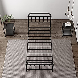 Kujielan Metal Platform Bed Frame - Stylish Simplicity Twin Bed Frame with Headboard and Footboard Bed Frame ,Under Bed Frame Storage Suitable for Bedroom,Guest Room，Apartment