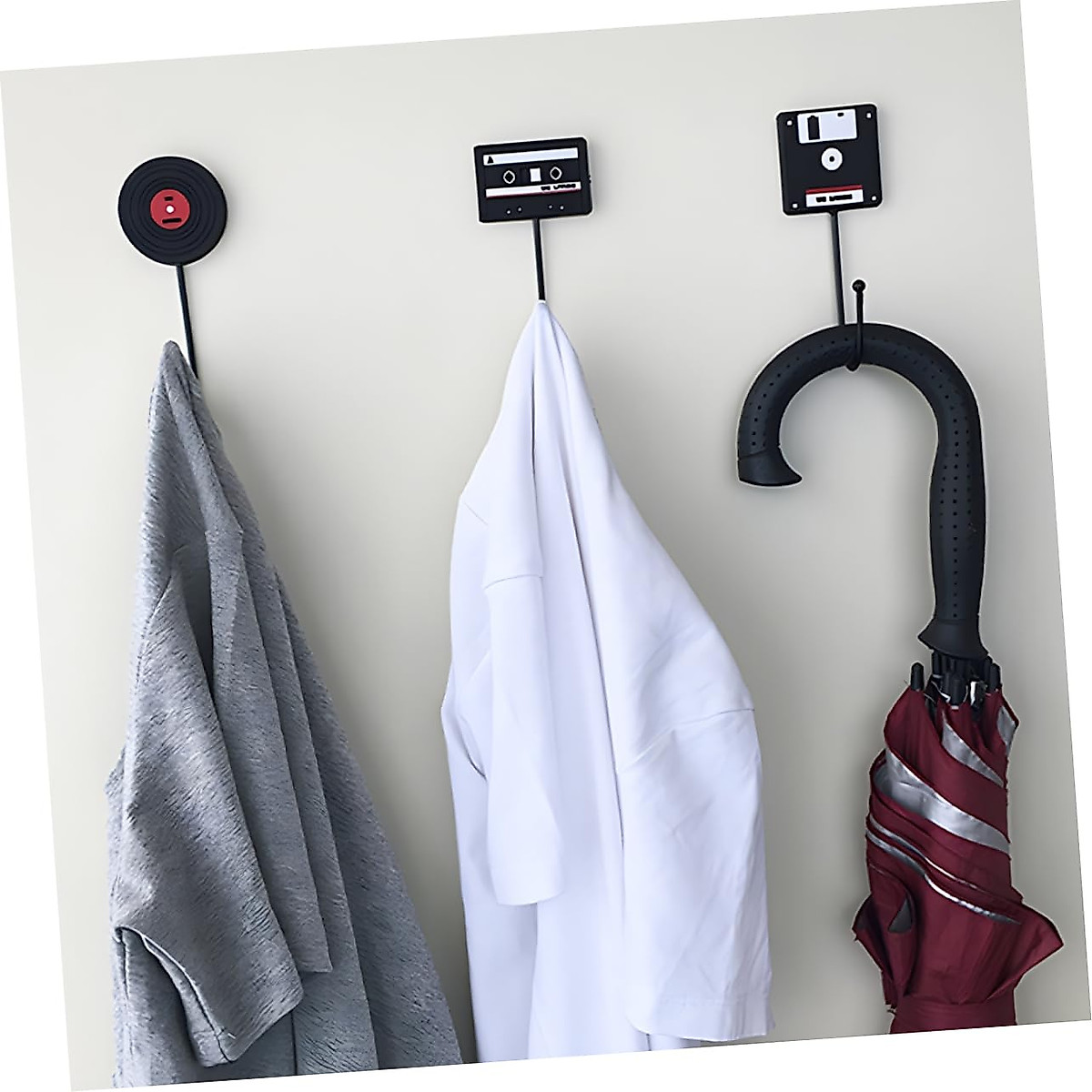 Zerodeko 3pcs Home Decoration Shower Room Towel Hooks Decorative Wall Hooks Adhesive Wall Hook Music Coat Hooks Magnetic Tape Household Key Hanger Soft Rubber Vintage Key Holder
