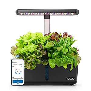 iDOO WiFi Hydroponics Growing System with APP Controlled, Indoor Herb Garden with Pump, Auto-Timer Smart Garden, LED Grow Light for Home Kitchen Gardening, 8 Pods Germination Kit, Height Up to 13.6"