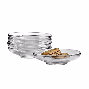 Pasabahce Premium Clear Glass Plate Saucers Set of 6, Safe in Microwave, Great for Servicing Cookies, Snacks, Fruits, Coffee, and Tea Cups, Housewarming Idea