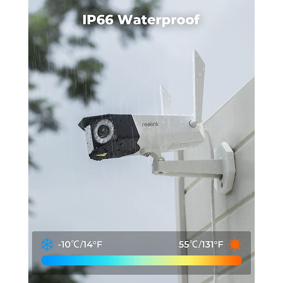 REOLINK Duo WiFi - 2K 4MP Outdoor WiFi Cameras for Home Security, Ultra-Wide Angle Security Camera, Color Night Vision, Person/Vehicle Detection, 2.4/5 GHz WiFi, Two-Way Audio, IP66 Waterproof
