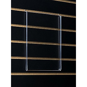 Set of 10, Slatwall Sign Holders for 8.5 x 11 Graphics, Top-Loading - Clear Plexiglas