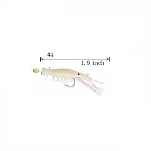 10 Packs Shrimp 5 hooks Glow Saltwater String Hook Fishing Lure Bait Rig Tackle (Shrimp, 1/0#-100 Packs)