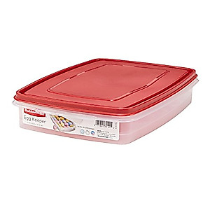 Rubbermaid Specialty Plastic Egg Keeper Food Storage Container , Red