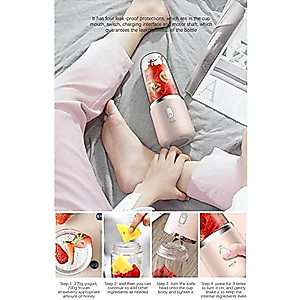 Paramexview Portable Blender for Juices & Smoothies | Fresh Juicer with 6 blades | USB rechargeable | 14oz Fusion Blender | BPA-free and eco-friendly material | Travel, Sport, and Home use | Comes with 1 Mixer, 1 Cup, 1 Sport Lid & 1 USB charger cable (Pi