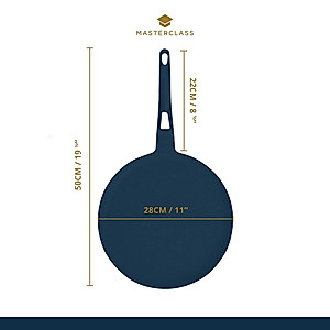 MasterClass MCMCP28 Cast Aluminium Induction-Safe Non-Stick Crêpe Pan, 28 cm (11") , Grey