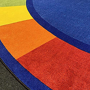 KidCarpet.com Colors Semicircle Classroom Carpet, 12' x 6'