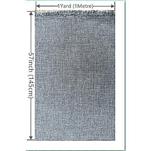 TinaKim Thick Upholstery Fabric, for Reupholster Chair Sofa Cover, Faux Linen Type Cloth Material (Grey Blue 16, 1 Yard (57x 36 inch))