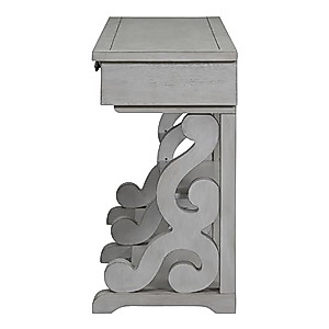 Knocbel Retro Entryway Console Table with 2 Storage Drawers and Adjustable Shelves, Entrance Hallway Foyer Behind Couch Sofa Table Living Room Decor Furniture, Easy Assembly (Antique Gray)