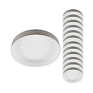 Carlisle FoodService Products Stor N' Pour Bottle Caps Lids with Stacking Ridge for Bar, Kitchen, And Restaurants, Plastic, 3.5 Inches, White, (Pack of 12)