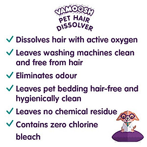Vamoosh Pet Hair Dissolver 3 x 100g (1 box) Pet Hair Remover for Washing Machines – Dissolves dog hair, cat hair, horse hair etc in the laundry
