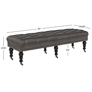 Linon Isabelle Bed Bench, 62-Inch, Black Finish