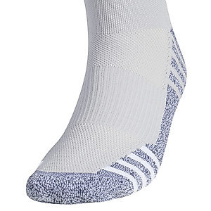 adidas Speed 3 Soccer Socks (1 Pair), Team Light Grey/White, Small