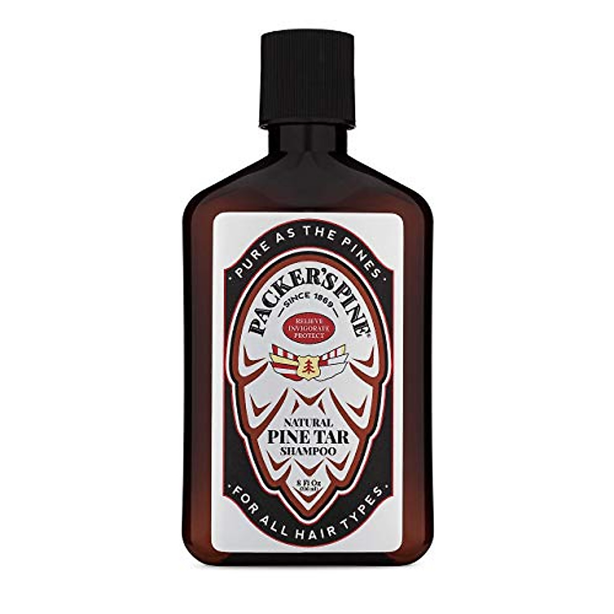 Packer's Pine Tar Shampoo | The Original Mens Shampoo Made With Natural Pine Tar and Pine Oils | Mens Shampoo & Camping Shampoo | Paraben, Sulfate, and Creosote Free Shampoo
